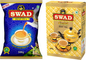 SWAD Dust Tea + Gold Dust Tea , (500g X 2 ) , Pack of 2 Cardamom Black ...