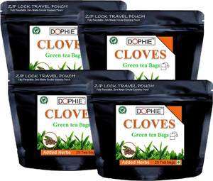 dophie Clove green tea bags 100 bags(2g) (25*Pack of 4) Added herbs ...