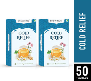 Brewings Cold Relief Tea with Ginger, Peppermint for Sore Throat and ...