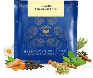 Tea Sense Turmeric Chamomile (15pc Pyramid Tea Bag) Turmeric Herbal Tea ...