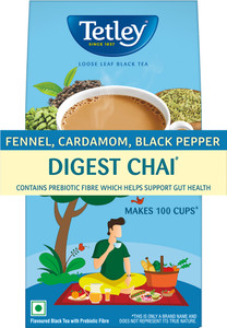 Tetley Black Tea Digest Chai Make Up To 100 Cups With Prebiotic Fibre ...