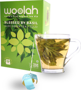 woolah Rare Assam Green Tea with Tulsi - World's 1st Bagless Teadip ...