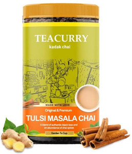 TEACURRY Tulsi Masala Chai – Premium Assam Tea with Tulsi, Cinnamon and ...