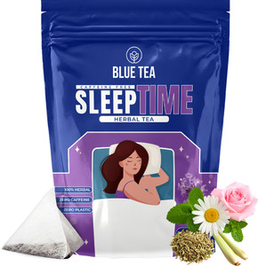 BLUE TEA Sleep Time Tea Chamomile Lavender Valerian Peppermint Insomnia ...