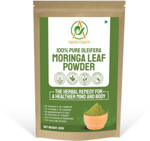 AGADA ORGANIC Moringa Powder for Tea, Smoothies, Food, or Shakes, Plant ...