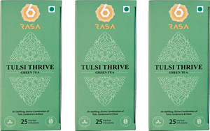 6rasa Tulsi Thrive Green Tea Bags Pack of 3 with Cardamom,Clove (1.7g ...