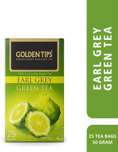Golden Tips 100% Pure Indian Earl Grey Bergmot Flavoured Green Tea Bags ...