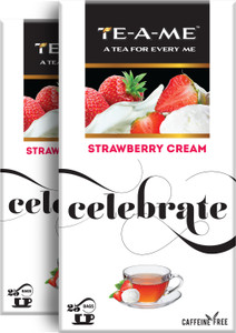 TE-A-ME Strawberry Cream Tea - 50 Tea Bags | Fruit Tea | 100% Caffeine ...