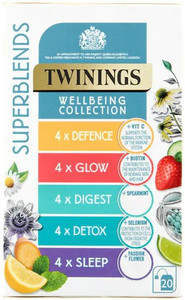TWININGS Superblends Wellbeing Collection Defence,Glow,Digest,Detox ...