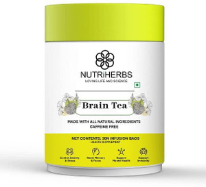 Nutriherbs Brain Tea with Ginkgo Biloba, Gotu Kola, MCT Powder - 30 ...
