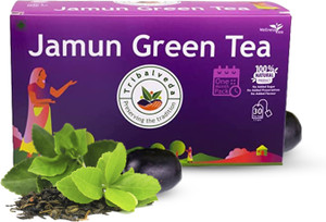 Tribalveda Jamun Green Tea Unflavoured Unflavoured Herbal Tea Bags Box ...