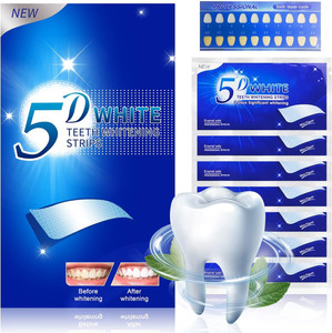 HANNEA 14 Pairs Teeth Whitening Strip 5D Shimmer White Tooth Stickers ...