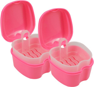 Dentosmile Denture Box in Pink Color Orthodontic Case Tooth Holder with ...