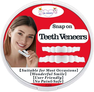 ALLUCOS Silicone Upper/Lower False Teeth Dental Veneers Dentures Fake ...