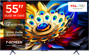 TCL C655 139 cm (55 inch) QLED Ultra HD (4K) Smart Google TV with T ...