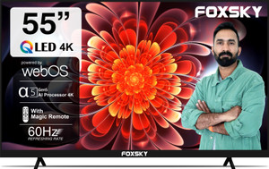 Foxsky 139 cm (55 inch) QLED Ultra HD (4K) Smart Google TV with Dolby ...