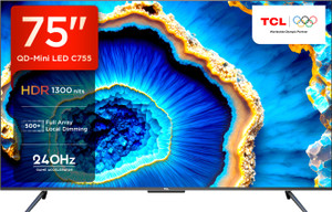 TCL C755 189 cm (75 inch) Ultra HD (4K) Mini LED Smart Google TV with ...
