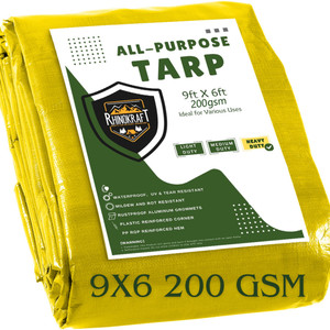 RHINOKraft 9ft x 6ft, 200 GSM | Water Proof Tarpaulin Sheet | 100% Pure ...