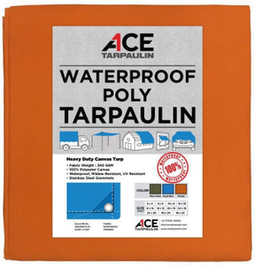 ACE TARPAULIN Heavy Duty Poly Tarpaulin 340 GSM Sheet Strong Canvas 100 ...