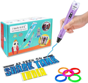 Itech Kids Friendly Magic 3D Pen Super value Pack (Purple) with 5in1-5m ...