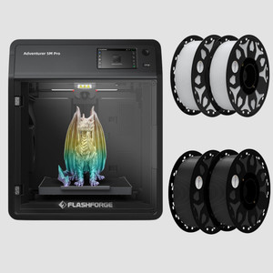 FlashForge Adventurer 5M Pro 3D Printer With PLA 1.75mm Filament Black ...