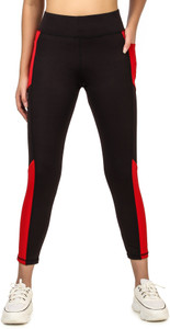 INVOKE ASIA Color Block Women Black, Red Tights - Buy INVOKE ASIA Color ...