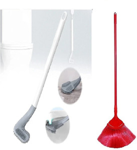 QinPin Combo of L shape Toilet Cleaning Brush and Jala Broom with ...
