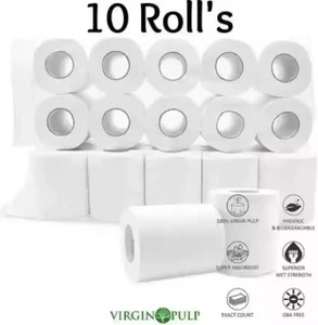 Pasco SOFT TISSUE TOILET ROLL PACK OF 10 FOR USE IN TOILET & BATHROOM ...