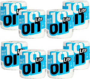 10 on TISSUES Lite Soft 2 Ply Toilet Paper Roll, Tissues, Pack of 8 ...