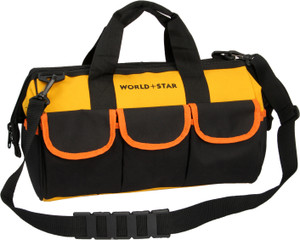 Worldstar 18 pocket 3 round flap yellow & black tool kit bag Polyester ...