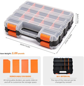 AASONS Double-Sided Tool box with 34 Removable Compartments ...