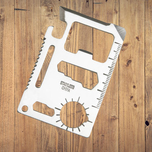 Xydrozen 11 in 1 Stainless Steel Credit Card Pocket Sized Survival ...