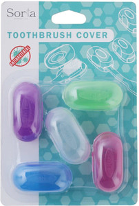Sorta One 5 Piece Anti-bacterial Plastic Toothbrush Cap Cover, Case ...