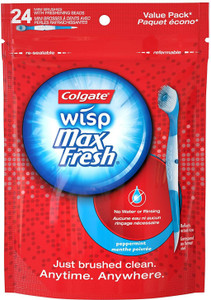 Colgate Wisp Portable Mini-Brush Max Fresh, Peppermint, 24 Count Medium ...