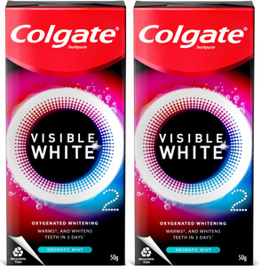Colgate Visible White O2 Teeth Whitening - Aromatic Mint Toothpaste ...