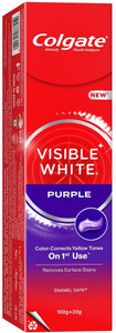 Colgate Visible White Purple Toothpaste, Color-Corrects Yellow Tones on ...