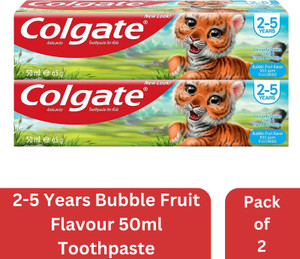 Colgate 2-5 YEARS Antiactivity Bubble Fruit Flavour for Kids( Pack of 2 ...