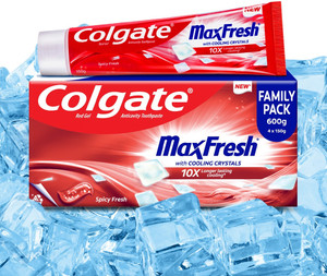 Colgate MaxFresh Toothpaste, Red Gel Paste with Menthol - Spicy Fresh ...