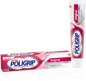 Poligrip Super original Denture Adhesive Cream - 2.4 oz Toothpaste ...