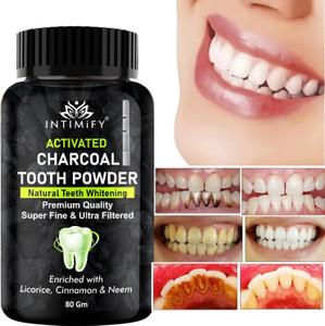 INTIMIFY Charcoal Teeth Whitening Powder | For Yellow Strain & Bad ...