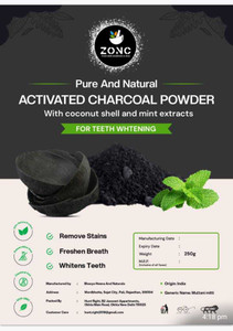 ZONC 250 Grams Activated Charcoal Natural teeth whitening powder ...
