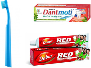Dabur Red Toothpaste 80 Grm With Paste 100 Grm With Toothbrush ...