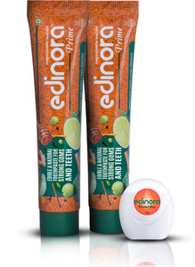 Edinora Prime Ayurvedic Toothpaste 45gm*2 + Dental Floss | Combo ...