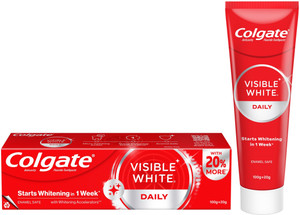 Colgate Visible White Toothpaste, Teeth Whitening Starts in 1 week ...