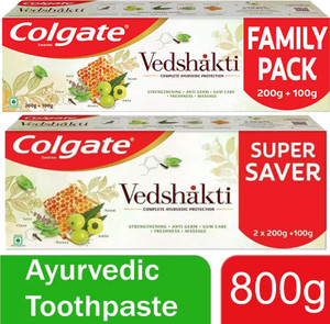 Colgate Swarna Vedshakti Ayurvedic (Pack of 2) 300+500g Toothpaste ...