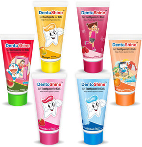 Dentoshine Gel Toothpaste for Kids - 6 Flavors Toothpaste - Buy Baby ...