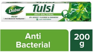 Dabur Tulsi Anti-Bacterial Toothpaste ## Pack Of (200G) Toothpaste ...