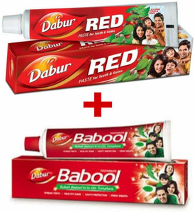 Dabur Red Paste + Babool Toothpaste ## Pack Of (200G+175G) Toothpaste ...