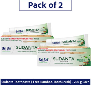 Sri Sri Tattva Sudanta Toothpaste - 200 g with Free Sudanta Bamboo ...