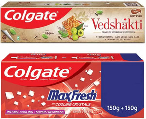 Colgate Swarna Vedshakti Ayurvedic And MaxFresh Red Gel Toothpaste@500g ...